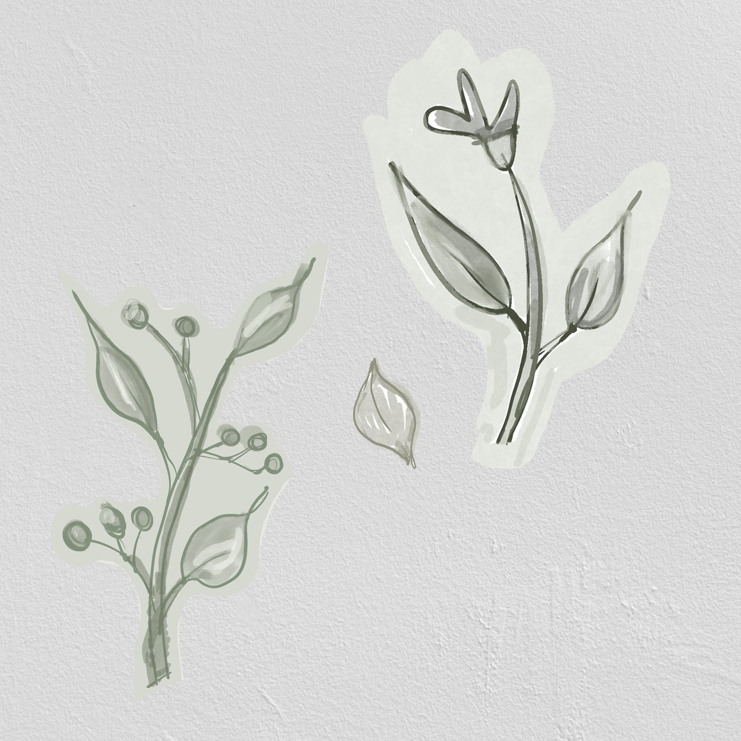 Folhas Verdes - Autocolante Parede Infantil - Croki Designs